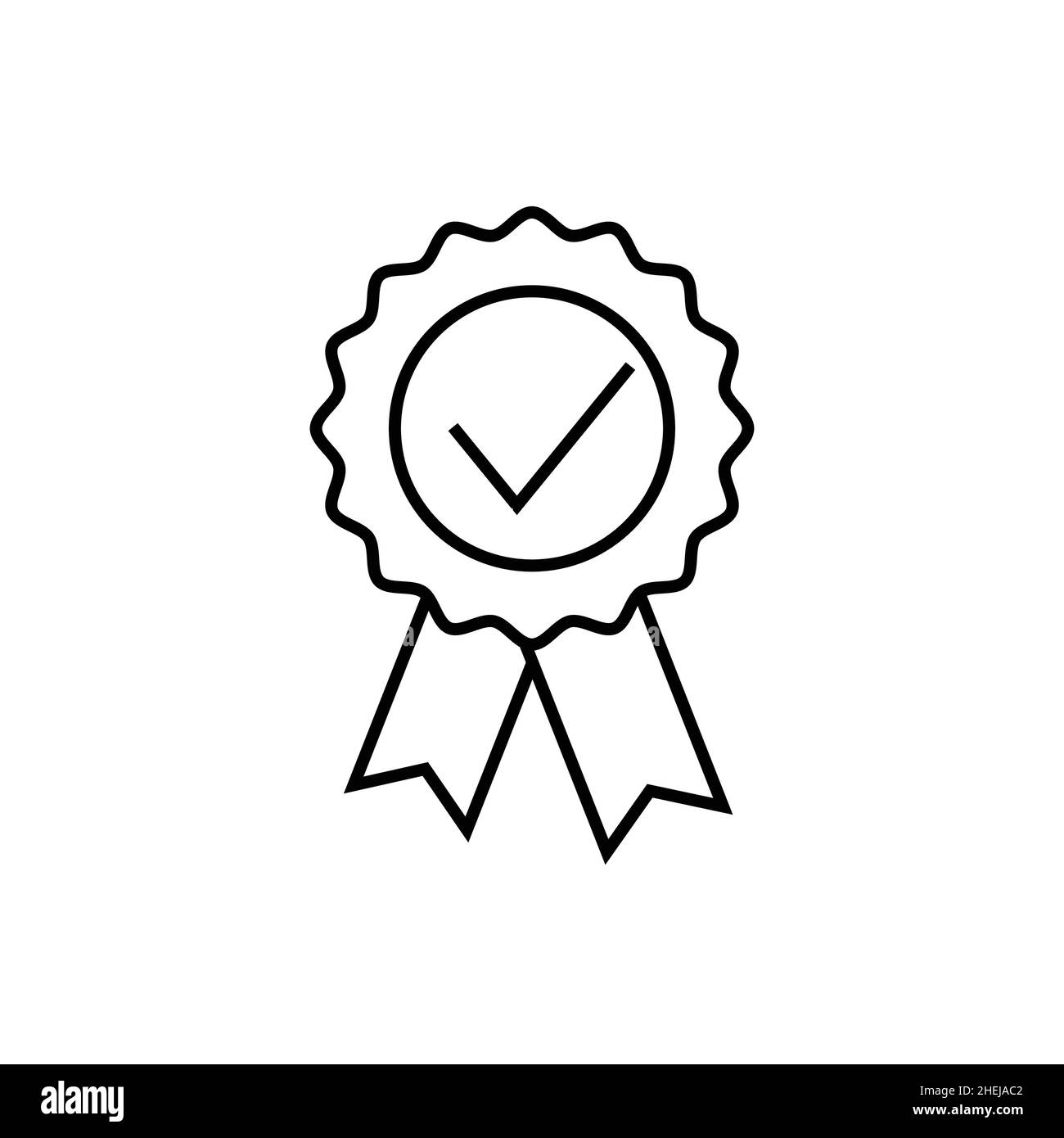 Icône de ligne de médaille de garantie, symbole de vecteur de ...