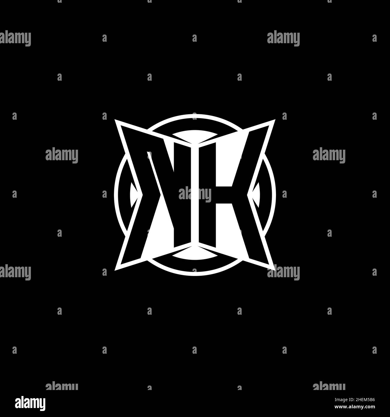 Lettre du logo NH Monogram au design simple et moderne.Logo rond ...