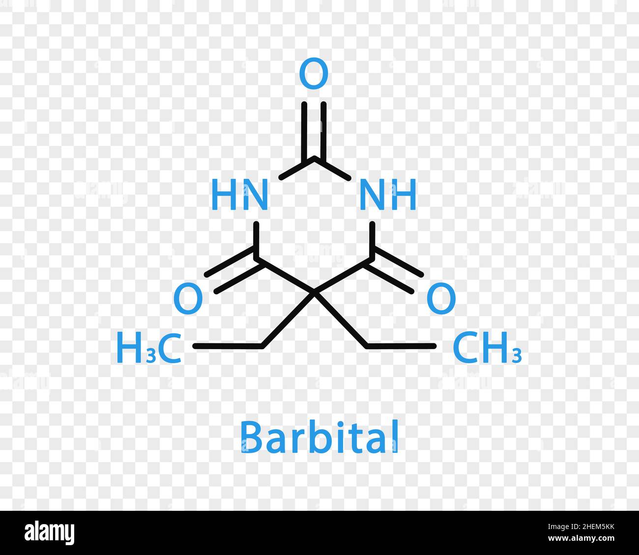 Formule chimique barbital.Formule chimique structurale barbital isolée ...
