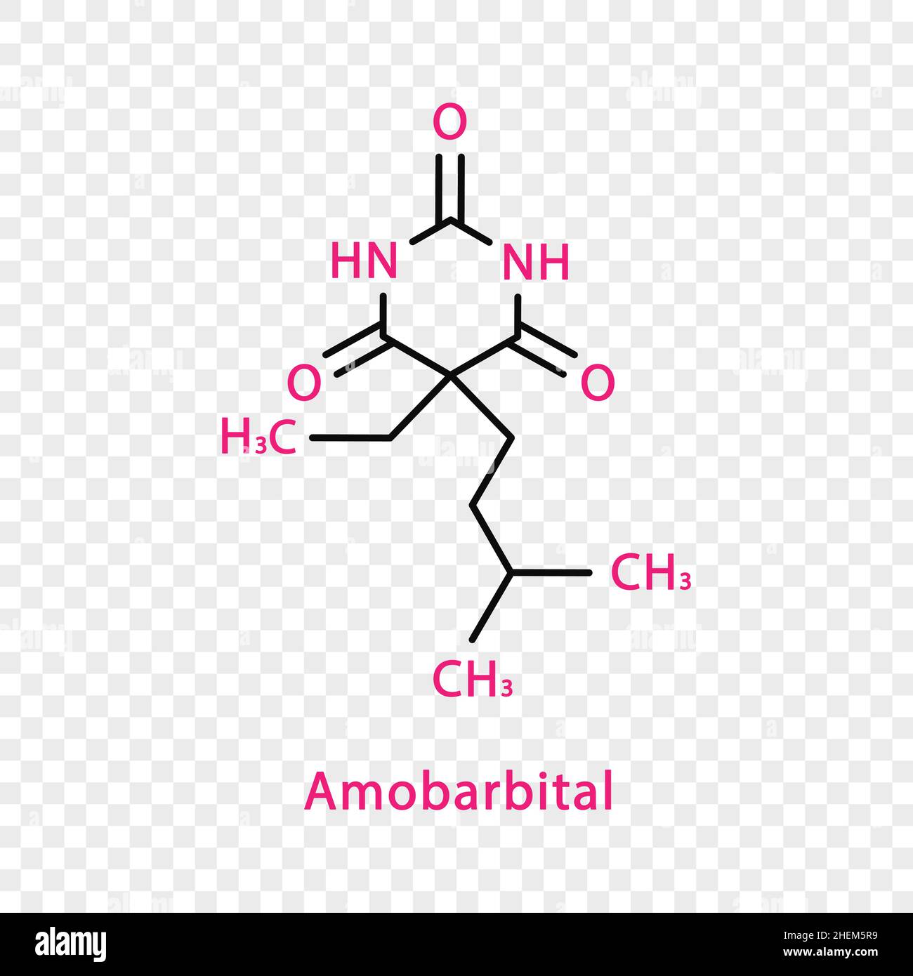Formule chimique de l'amobarbital.Formule chimique structurale de l ...