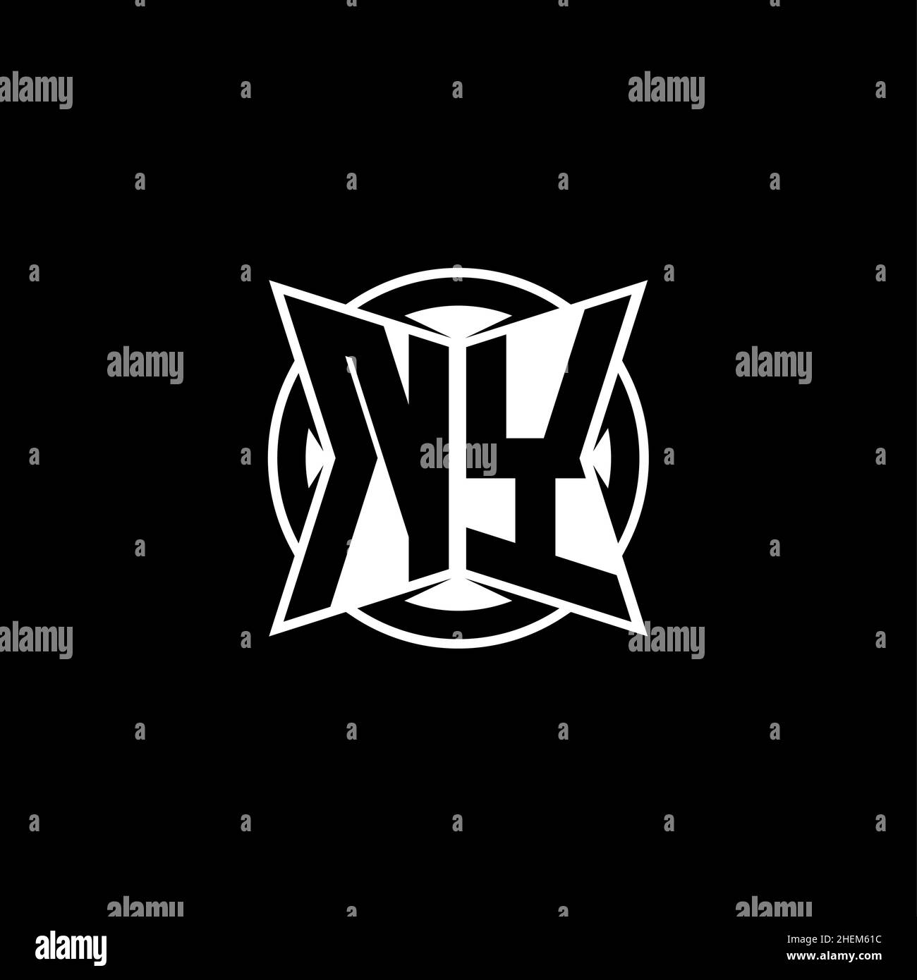 Lettre du logo NY Monogram avec un design simple et moderne.Logo rond ...