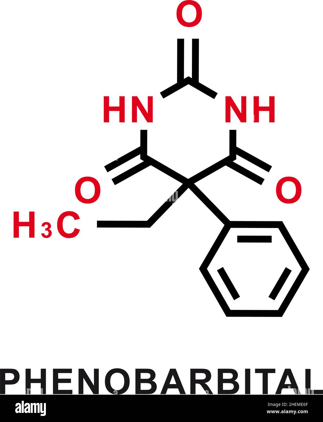 Formule chimique phénobarbital.Structure moléculaire chimique du ...