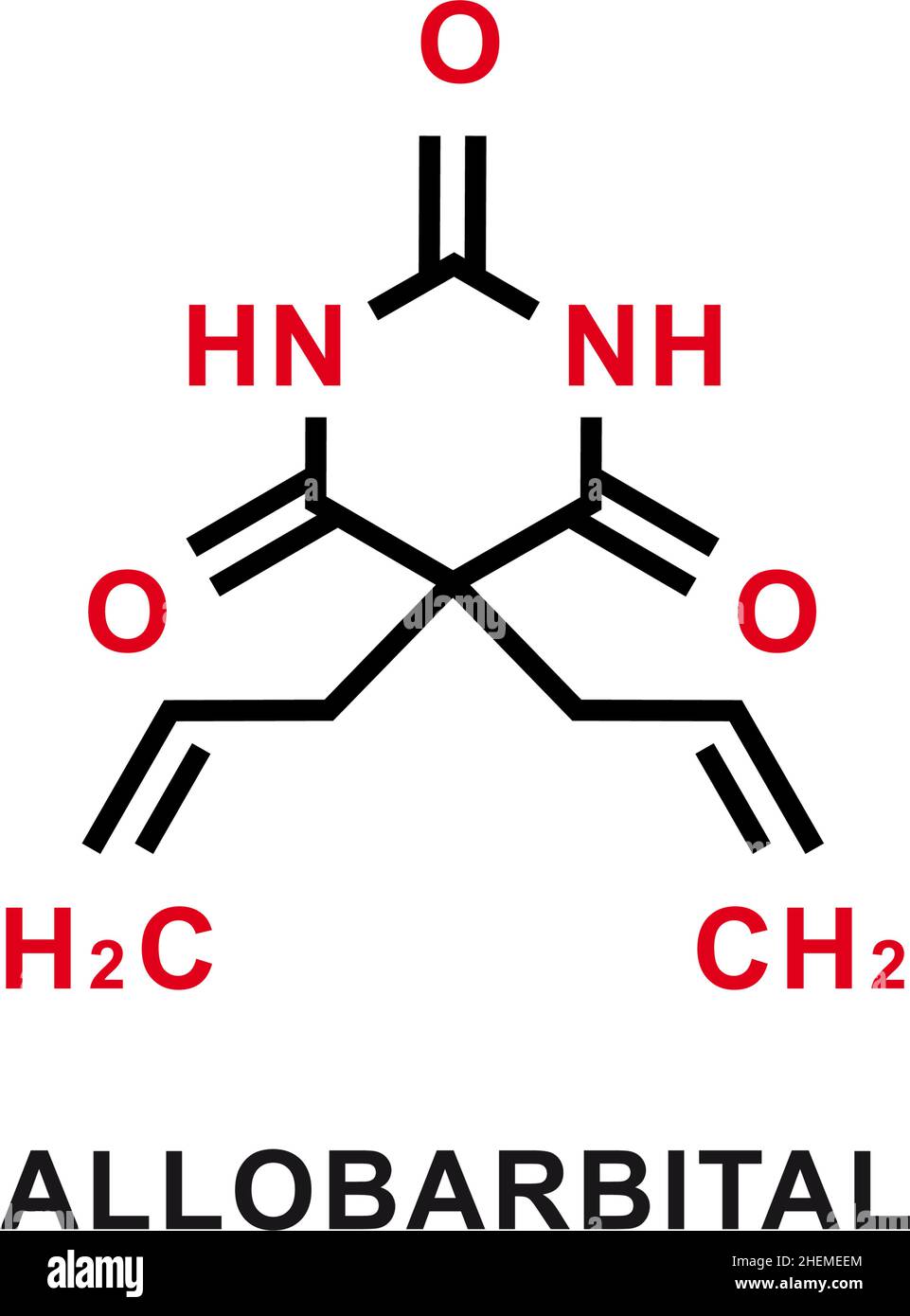Formule chimique Allobarbital.Structure moléculaire chimique ...