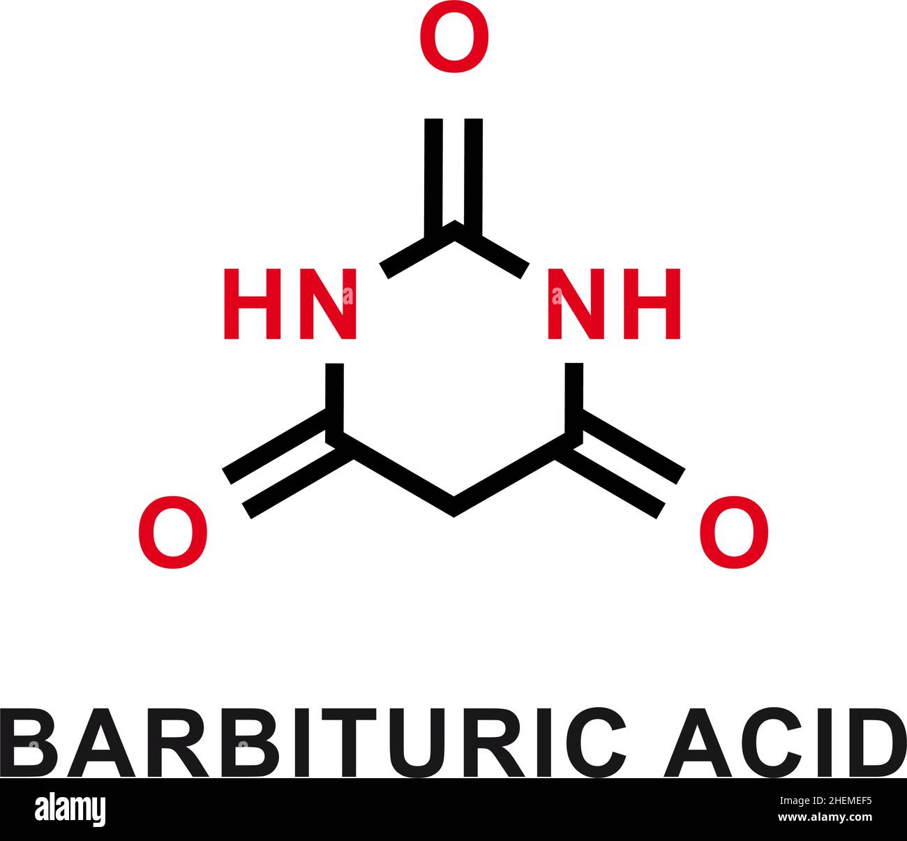 Formule chimique de l'acide barbiturique.Structure moléculaire chimique ...