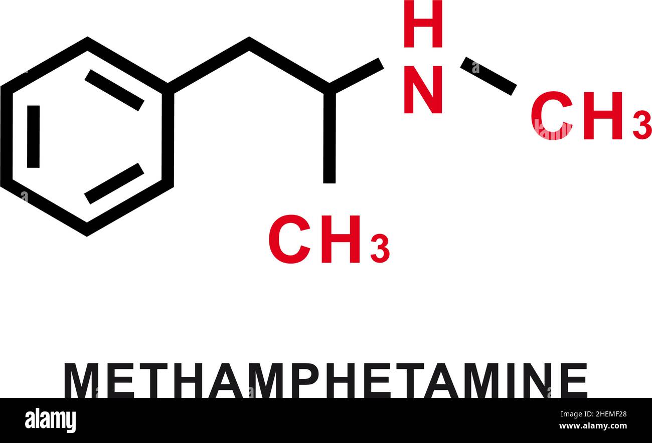 Formule chimique de méthamphétamine.Structure moléculaire chimique de ...