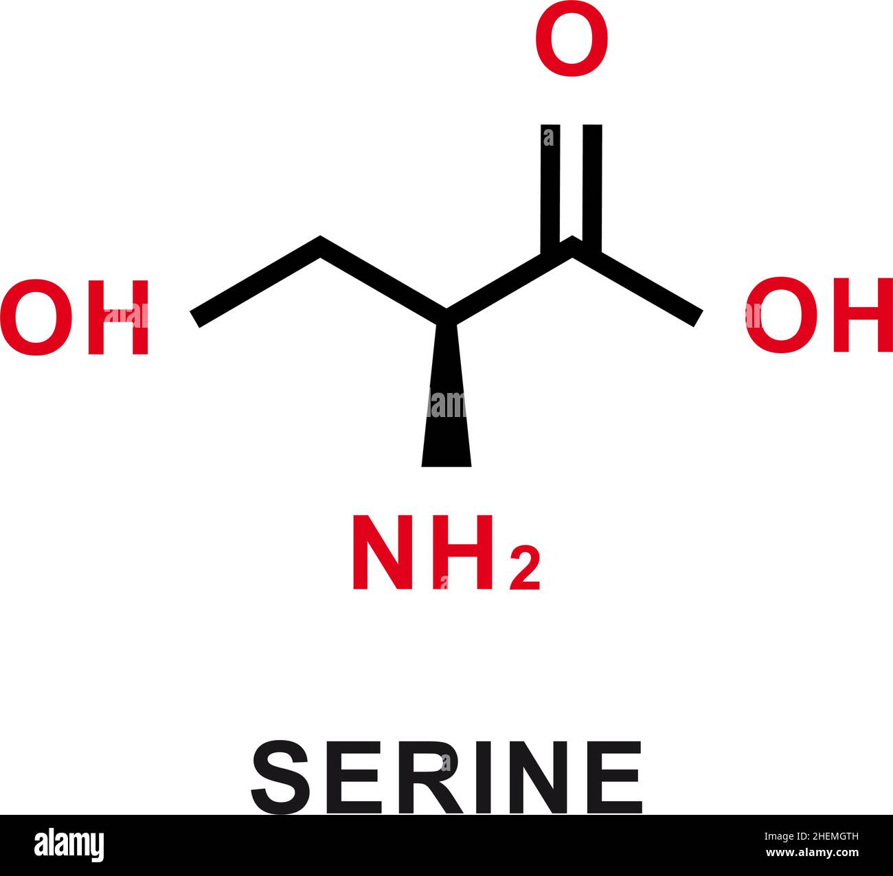 Formule chimique sérine.Structure moléculaire chimique de la sérine ...