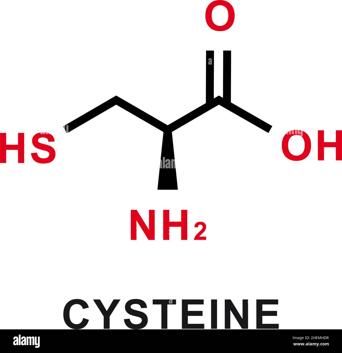 Formule chimique de cystéine.Structure moléculaire chimique de la ...