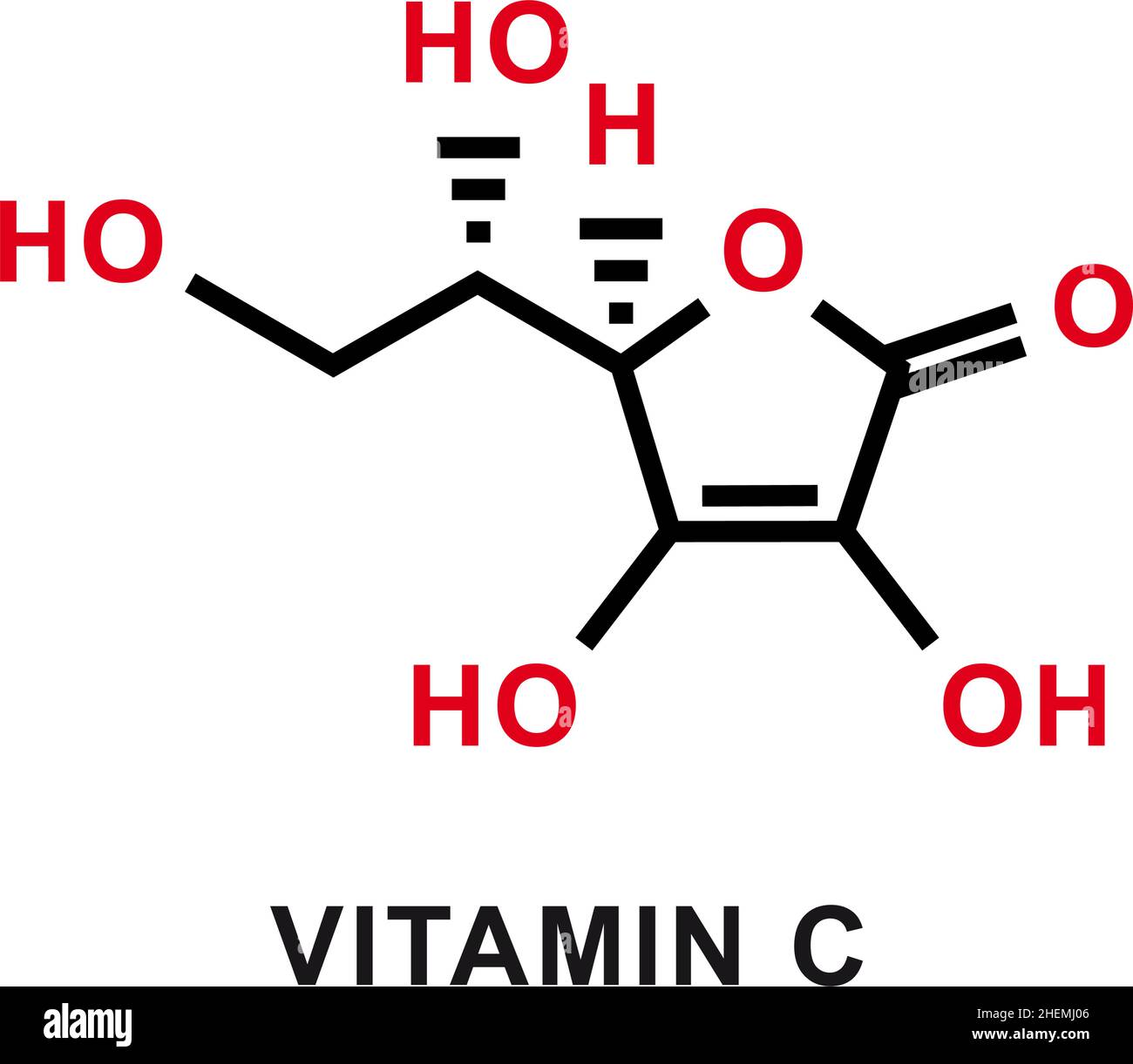 Formule chimique de vitamine C.Structure moléculaire chimique de la ...