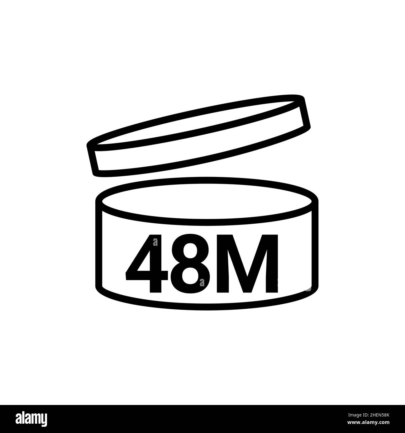 Symbole PAO logo vie cosmétique.48 mois date de péremption porte ...