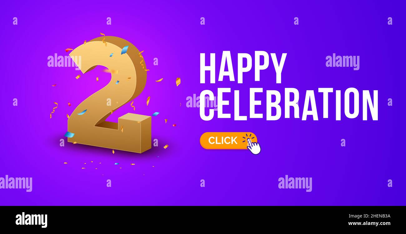 2 ans anniversaire logo Banque d'images vectorielles - Alamy