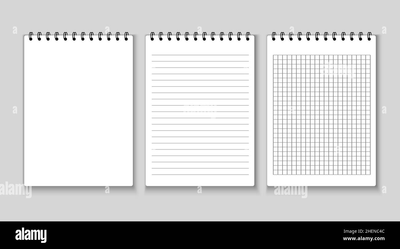 Bloc-notes maquette de scénario livre isolé.Papier vierge pour modèle ...