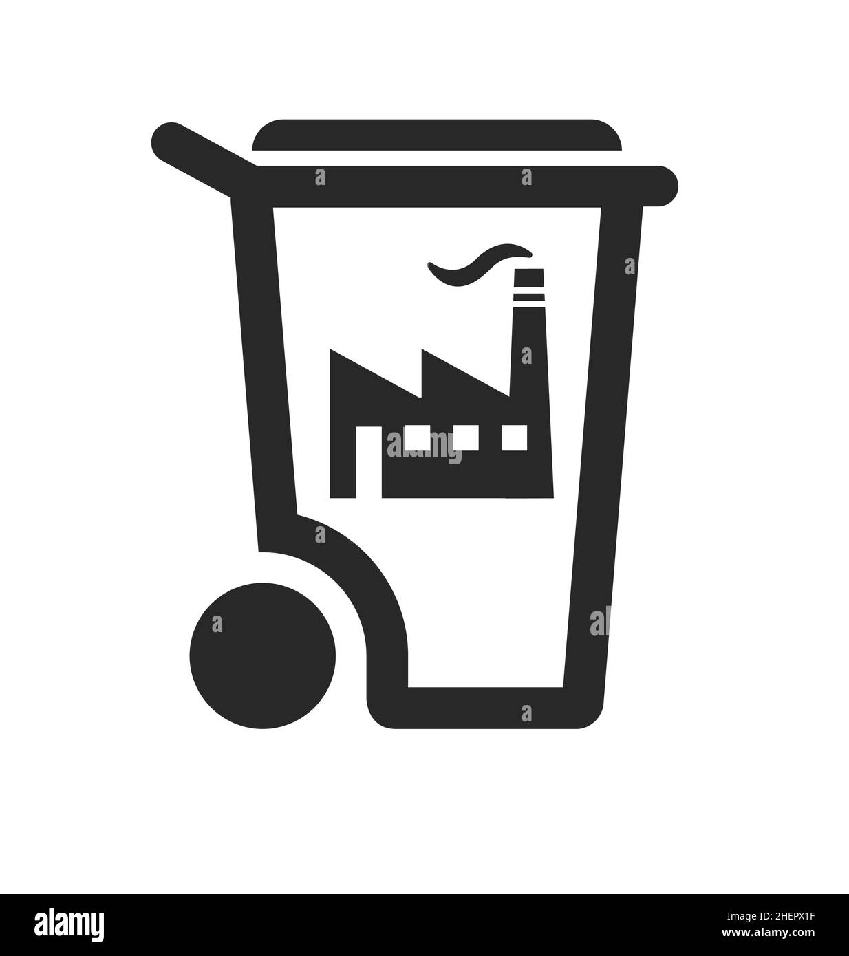 symbole déchets industriels icône logo vecteur isolé sur fond blanc ...