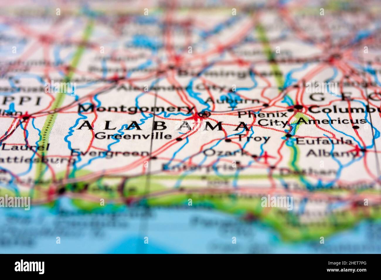 Alabama carte du monde Banque de photographies et d’images à haute ...