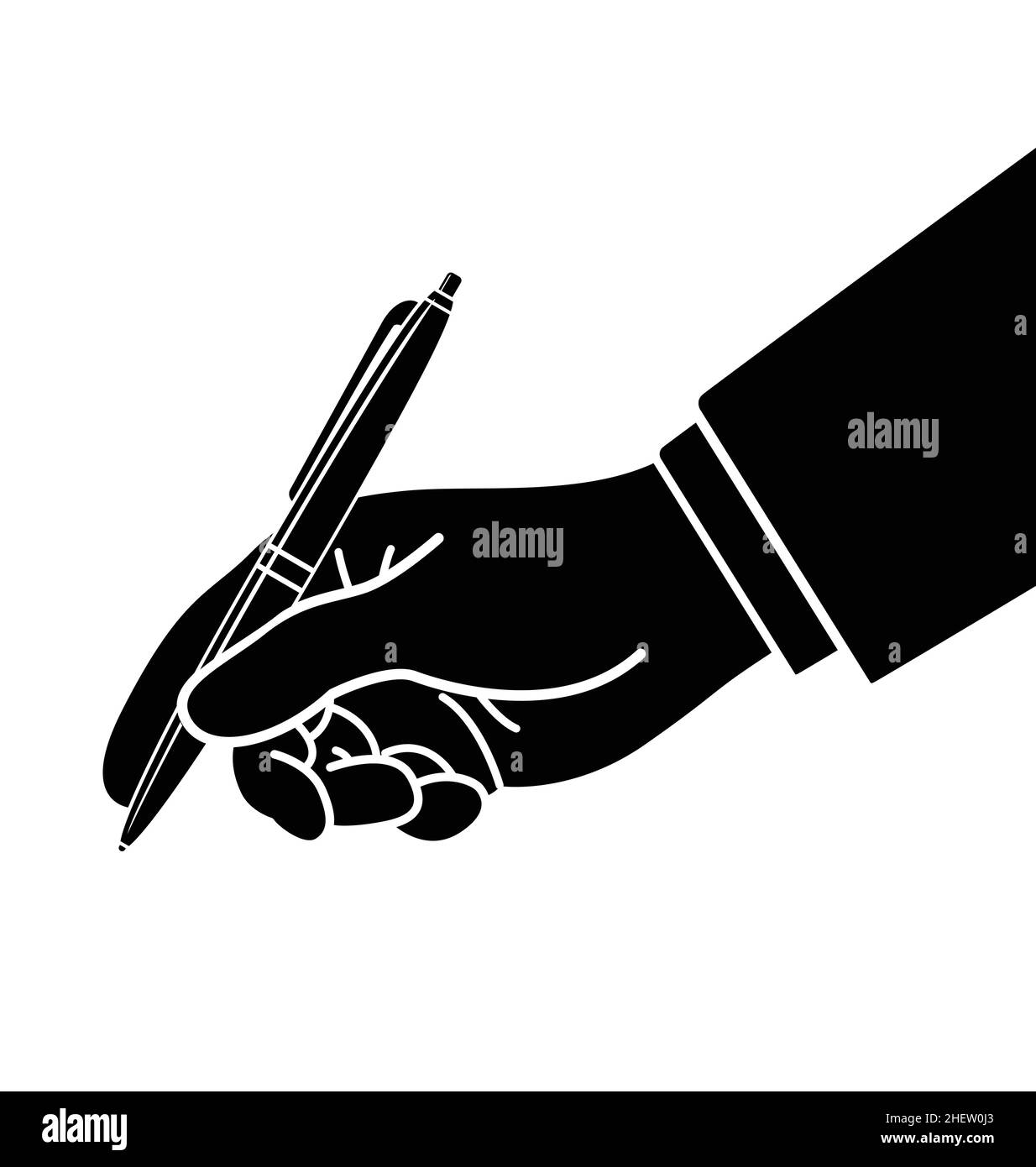 main tenant le stylo écriture signature dessin illustration vue ...