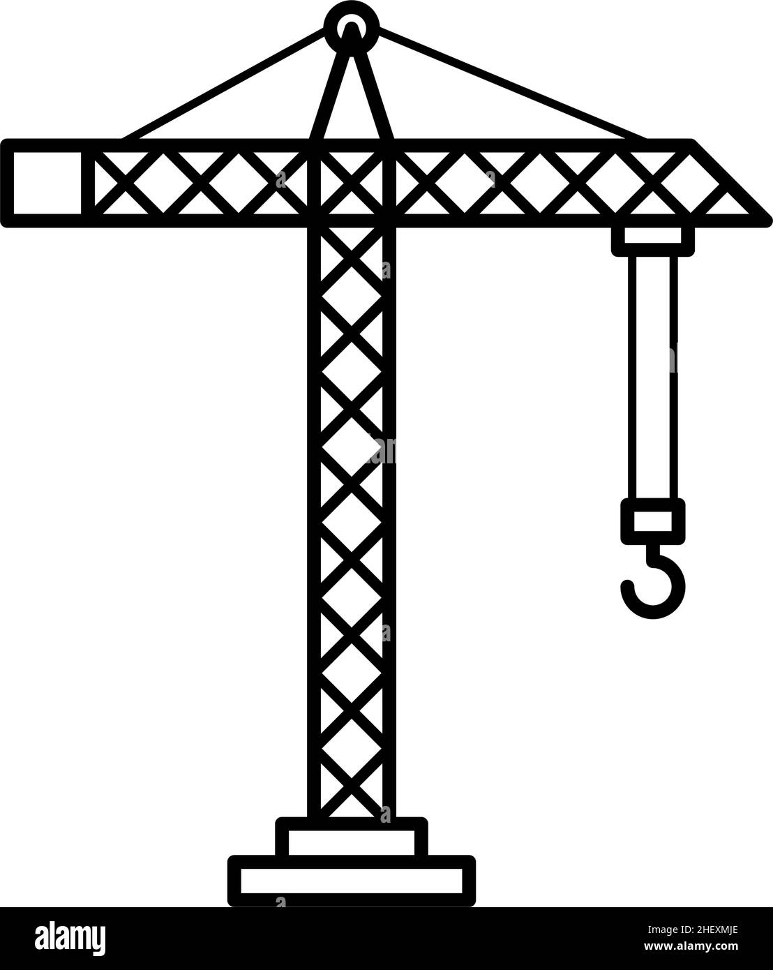 Building tower crane icon vector Banque de photographies et d’images à ...