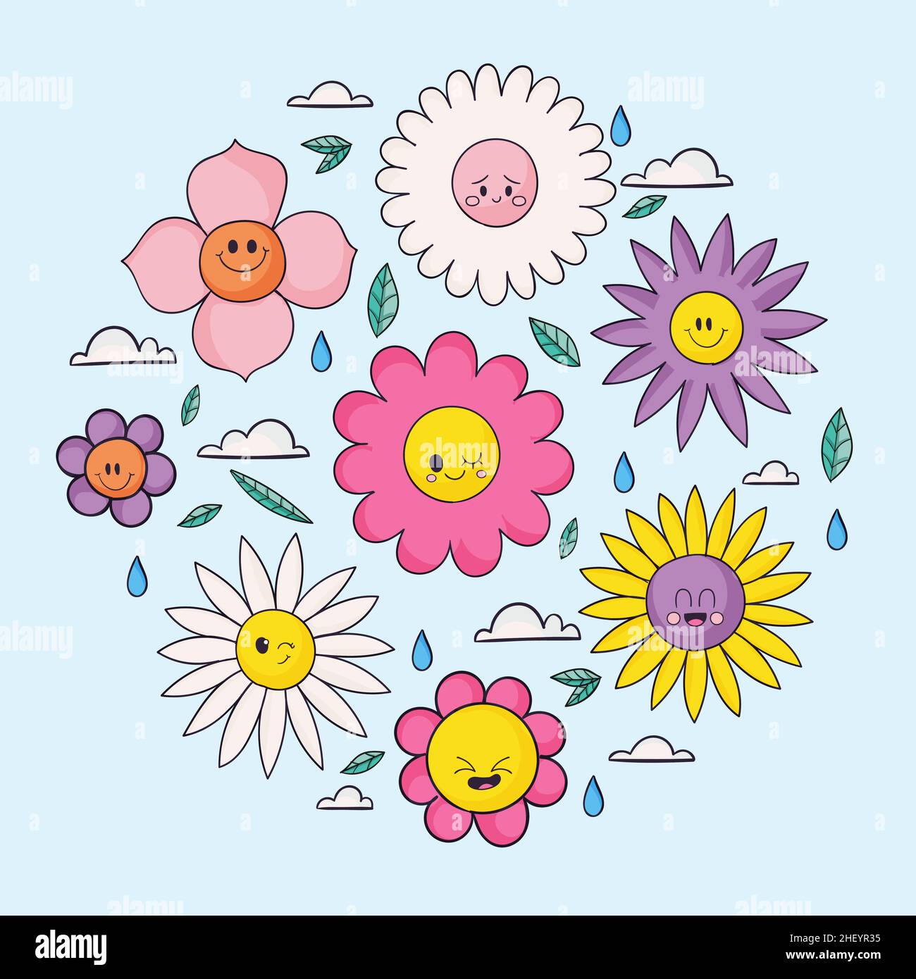 Smiley flower face illustration Banque de photographies et d’images à ...