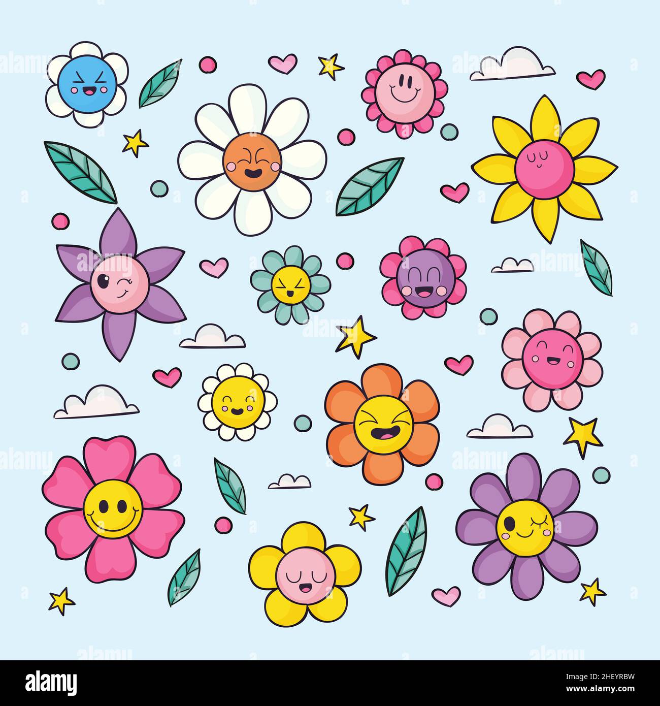 Smiley flower face illustration Banque d'images vectorielles - Page 2 ...