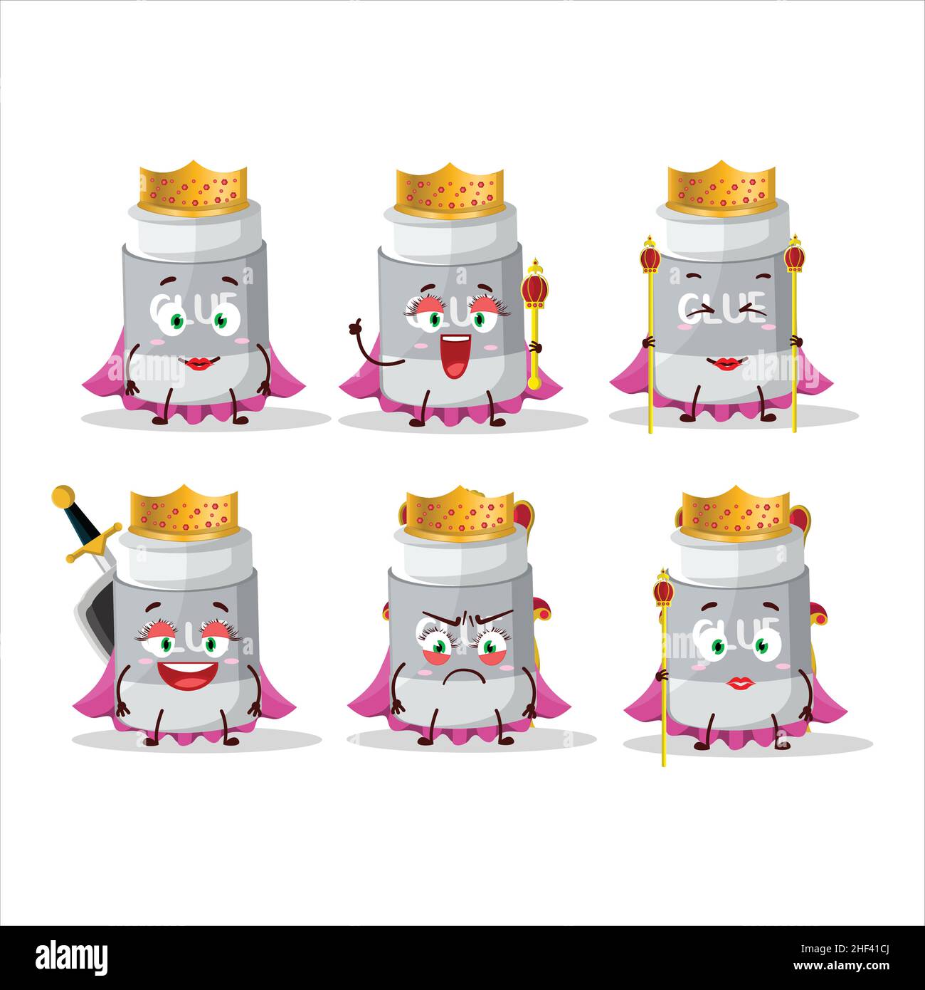 Queen et son dessin animé de vêtements magiques de bâton de colle ...