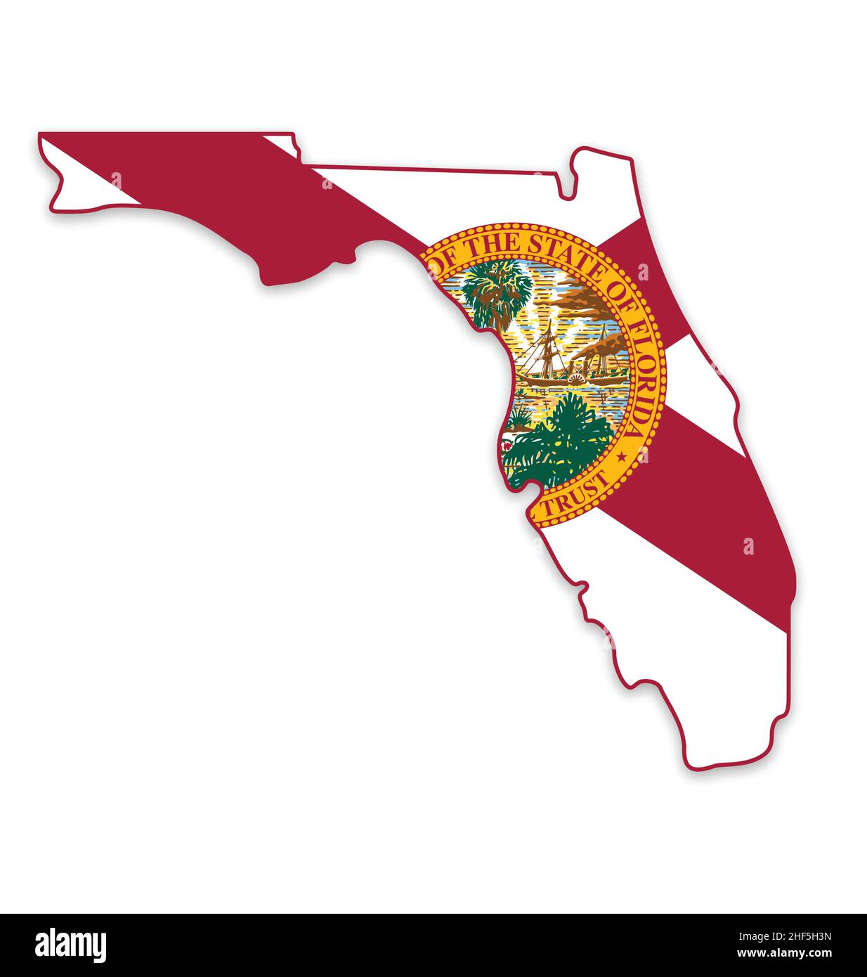 drapeau de floride en forme de carte simplifiée vecteur de symbole ...