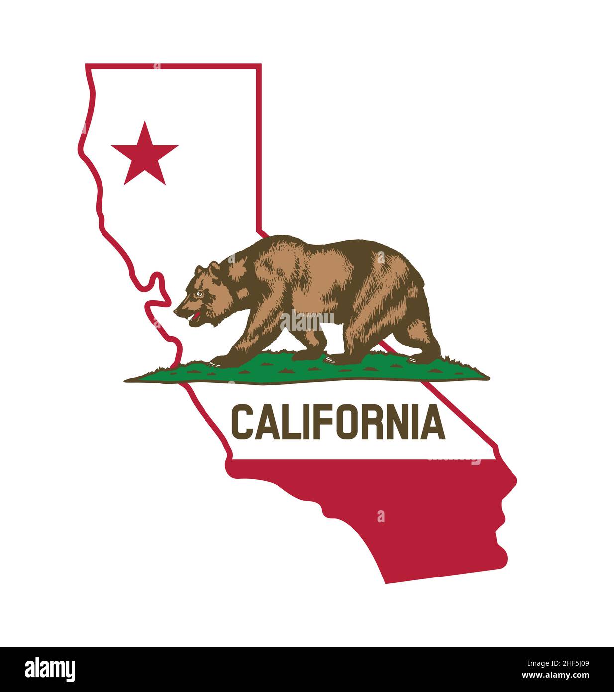 drapeau d'état de californie en forme de carte simplifiée vecteur de ...