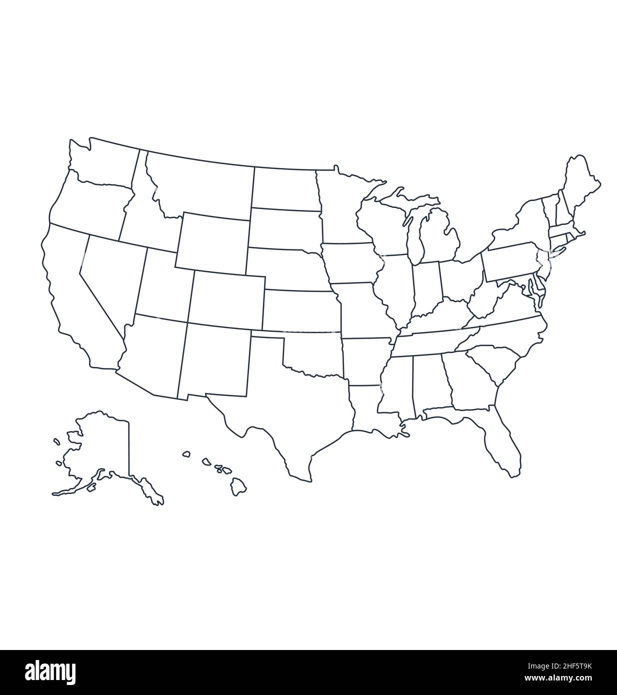 Usa map outline Banque de photographies et d’images à haute résolution ...