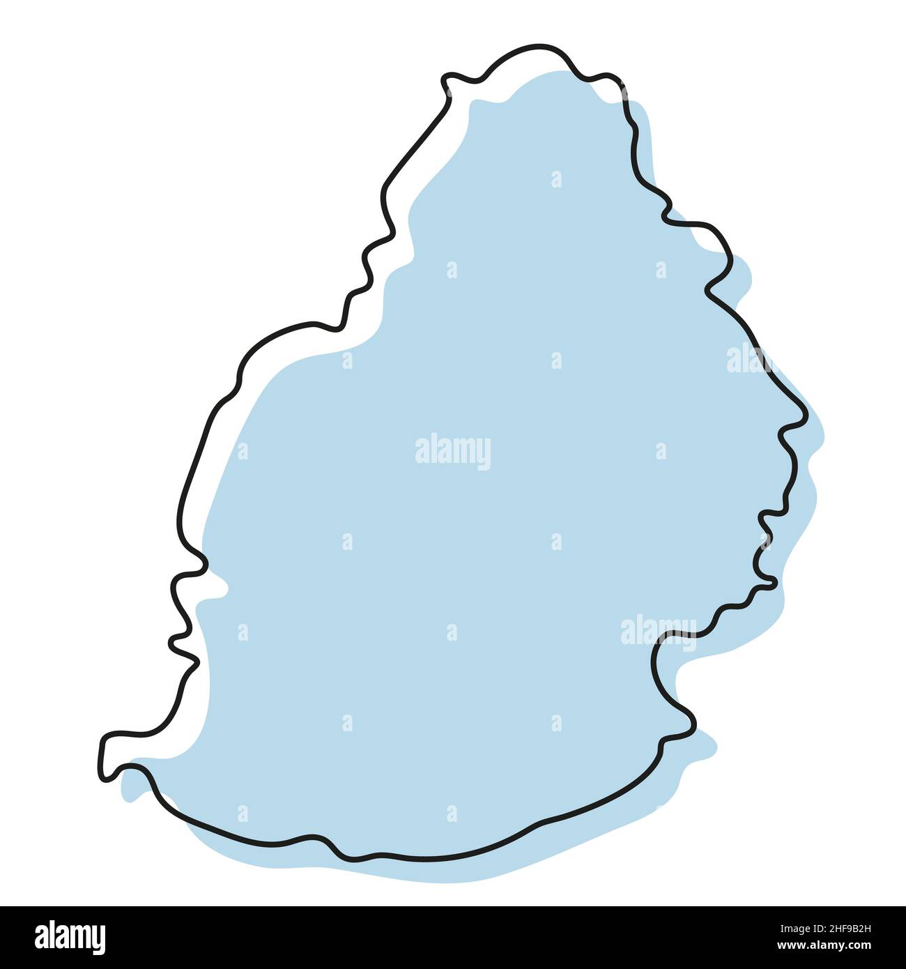 Carte stylisée simple représentant l'icône de l'île Maurice.Carte d ...