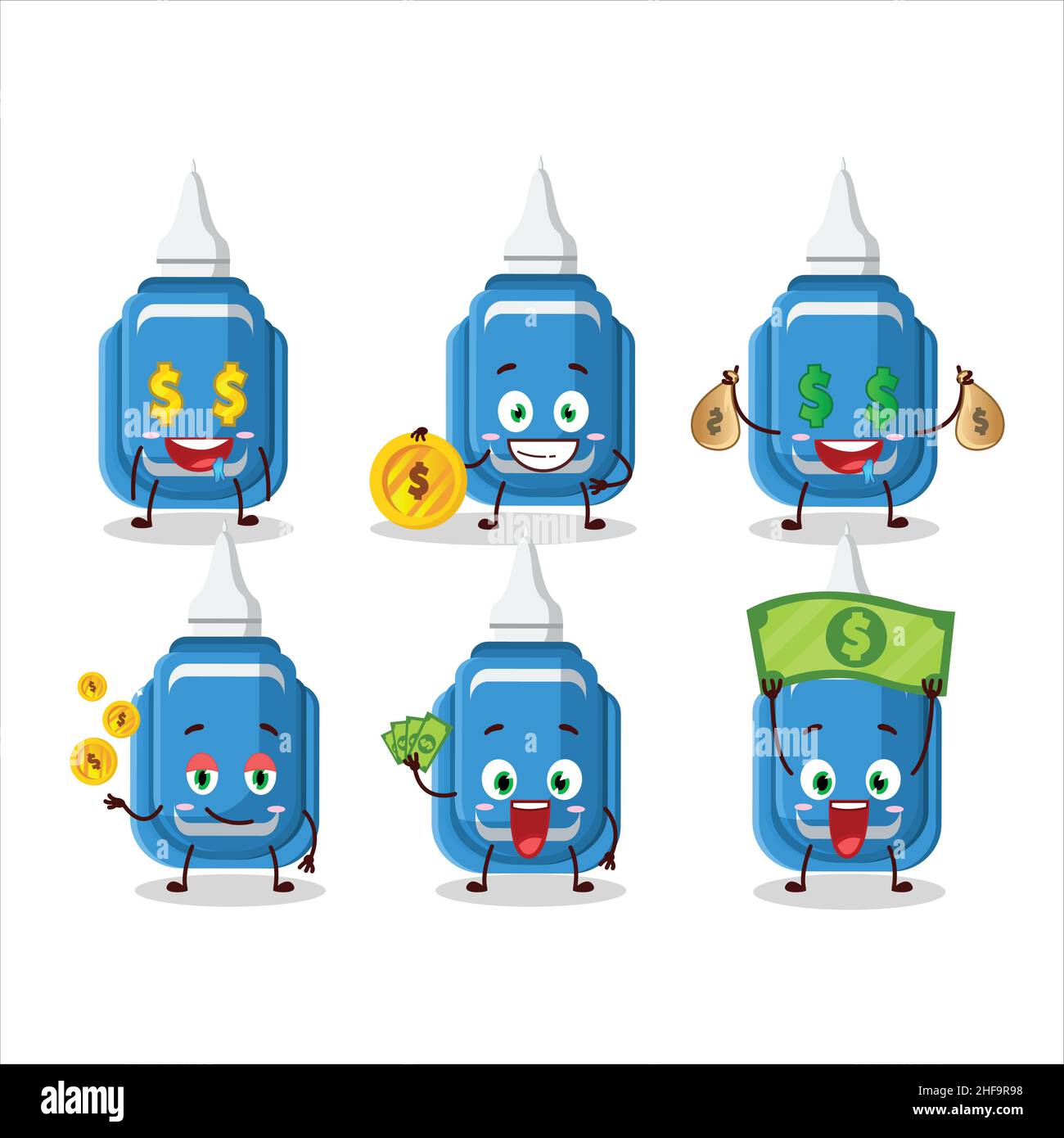 stylo de correction bleu personnage de dessin animé avec émoticône ...