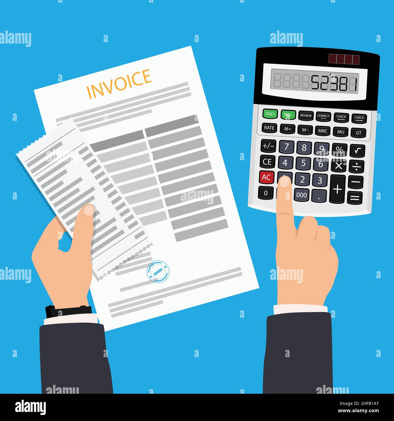 Concept de paiement de facture.Formulaire de facture avec documents ...