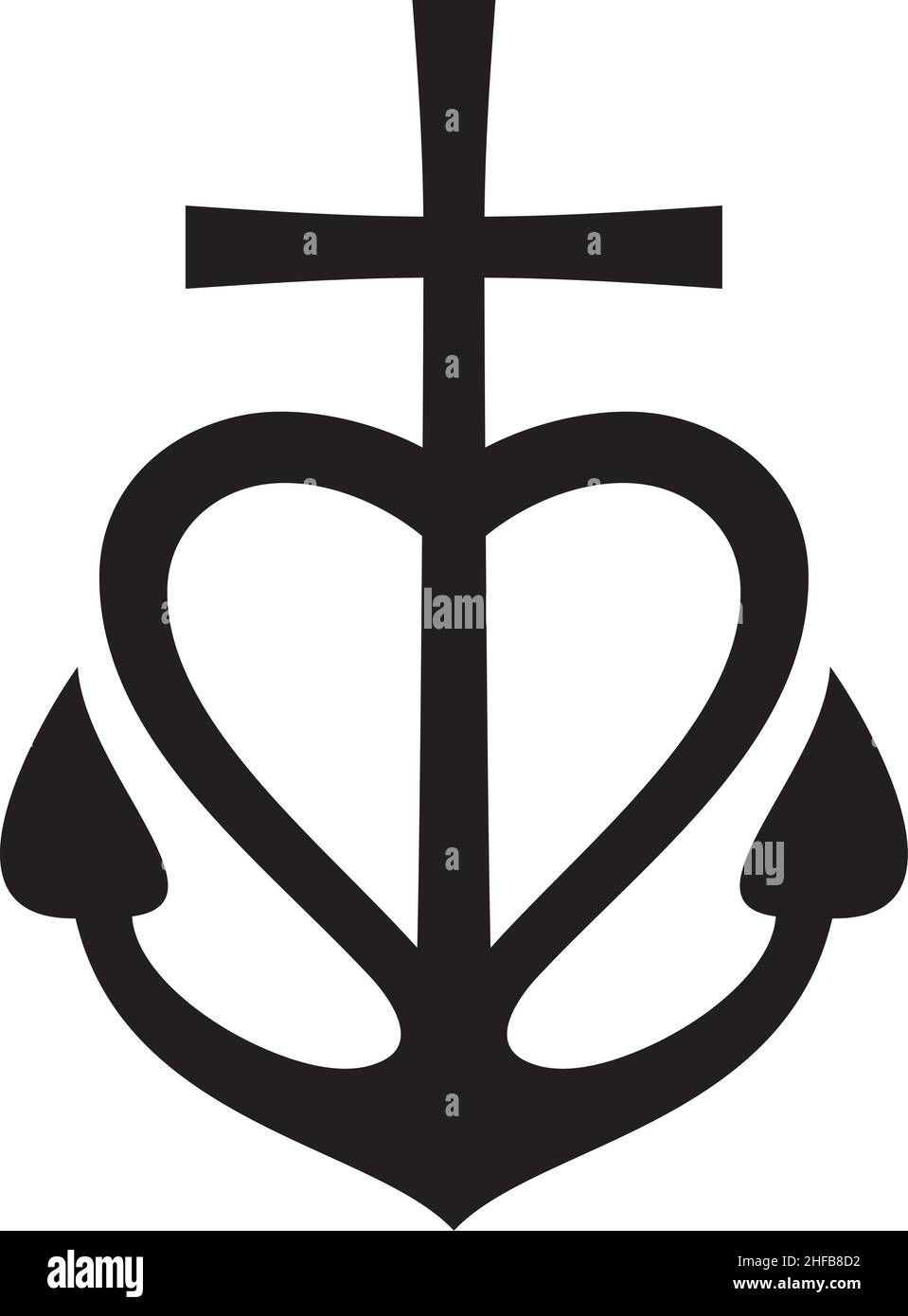 Croix, coeur, ancrage - symbole de foi, espérance, Amour. Illustration ...