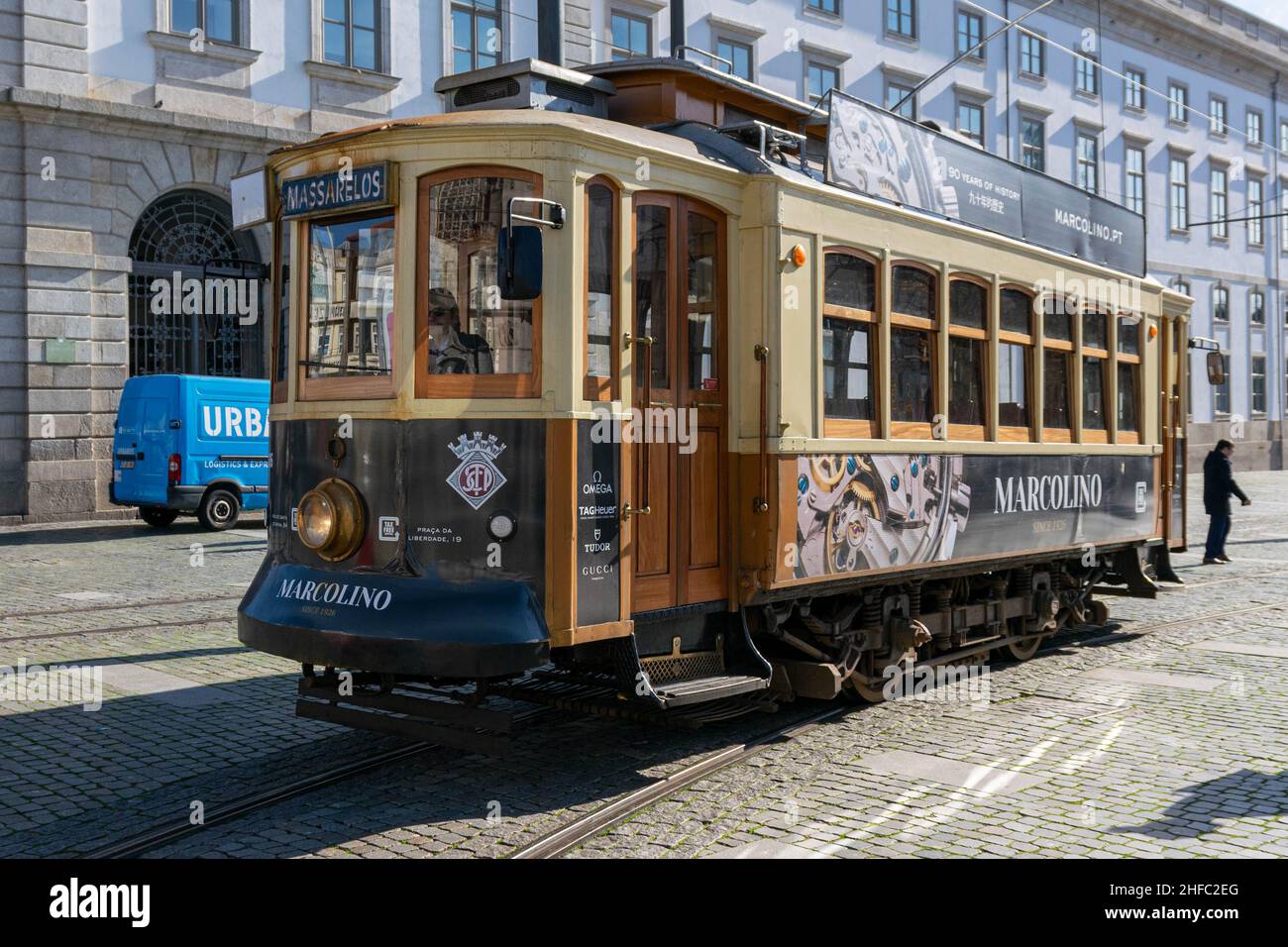 Porto, Portugal - 18th novembre 2019 : tramway en bois d'époque dans le ...