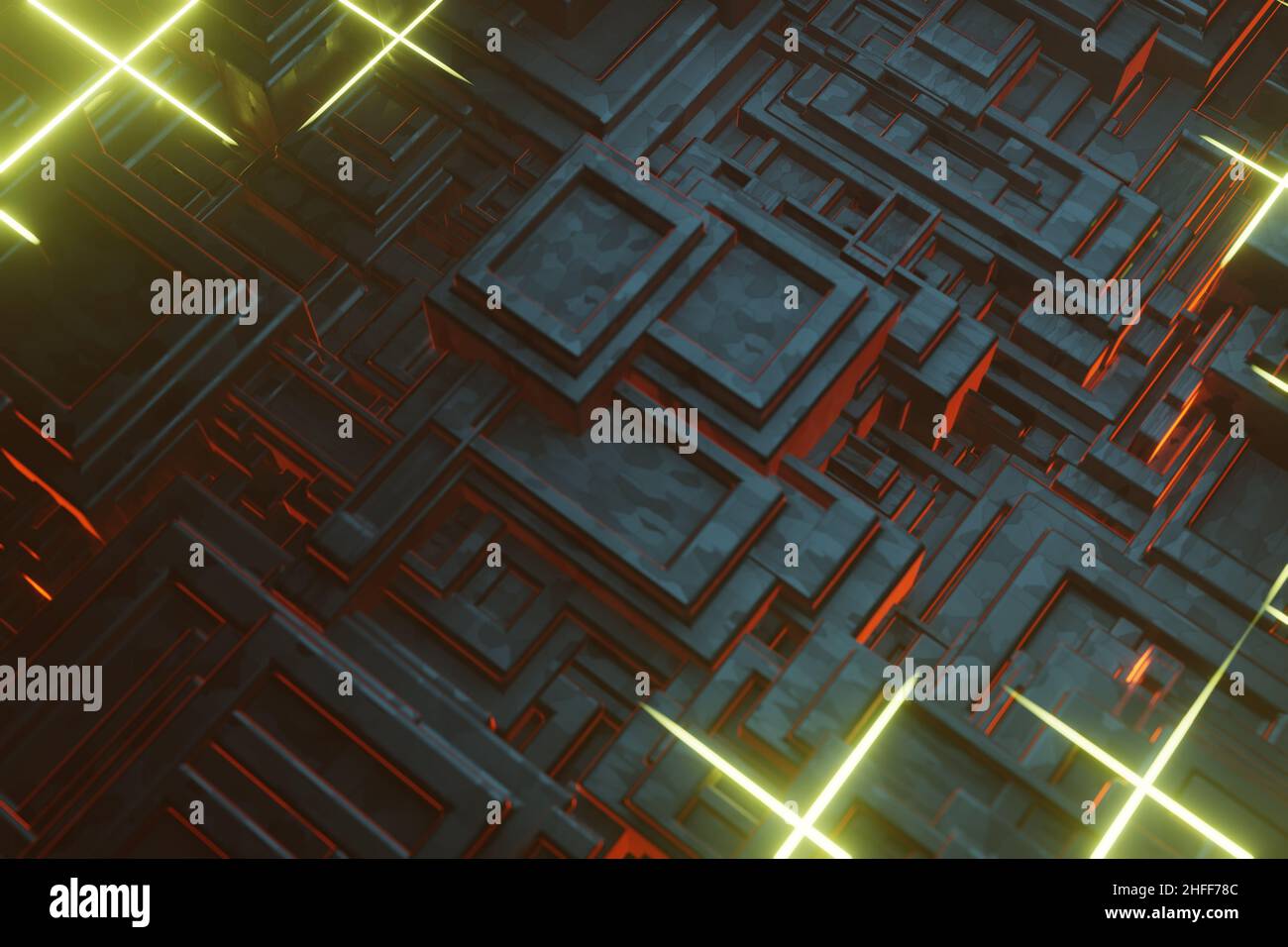 Puce de processeur d'ordinateur sur une carte de circuit imprimé avec ...