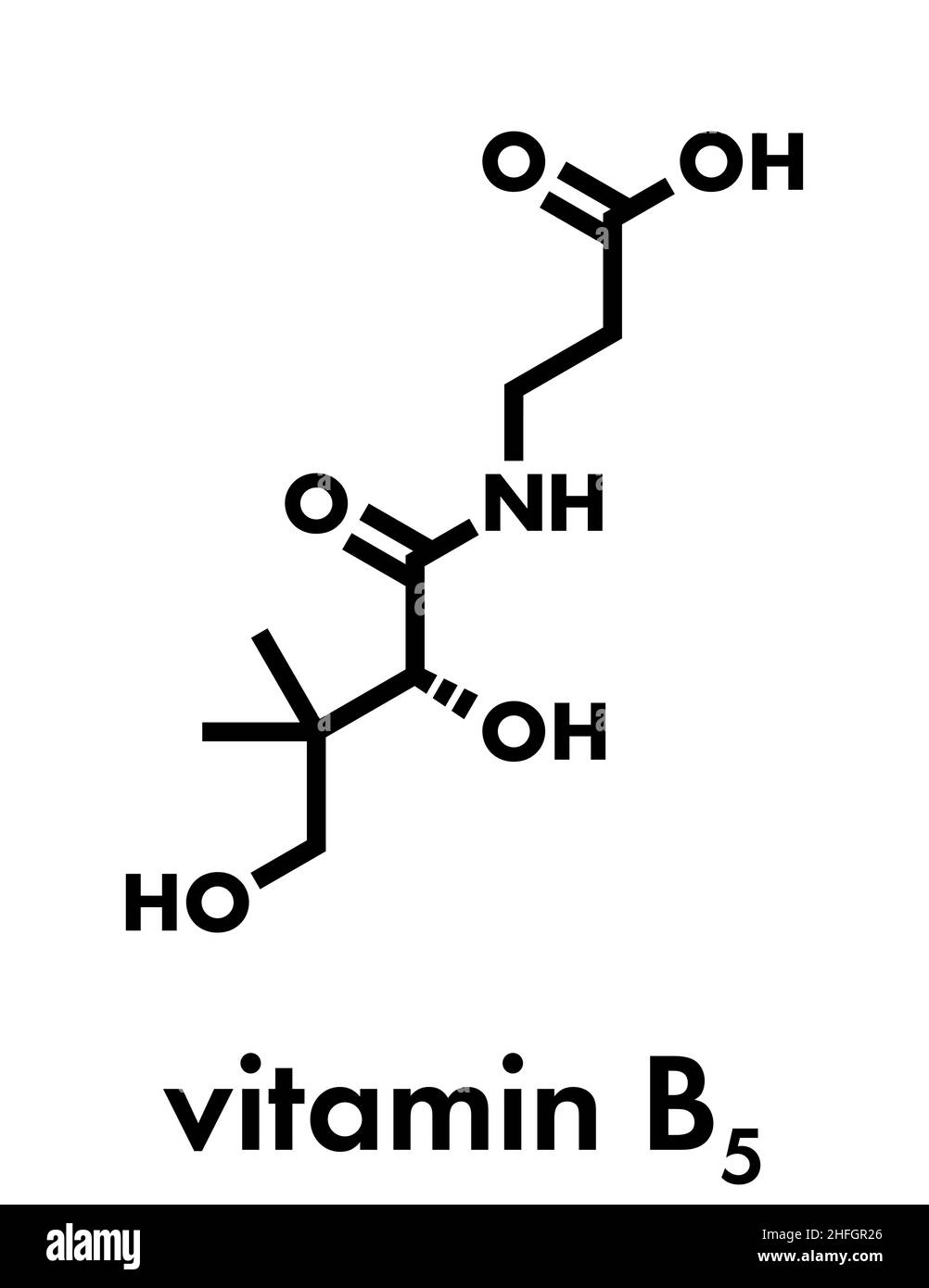 Vitamin b5 pantothenic acid molecule Banque d'images vectorielles - Alamy