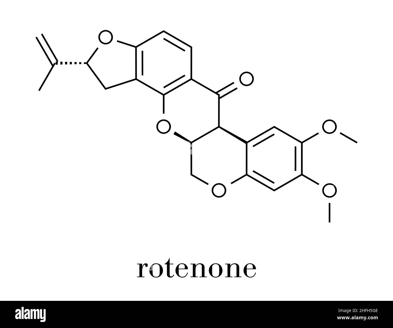 Rotenone broad-spectrum insecticide molecule. Also linked to ...