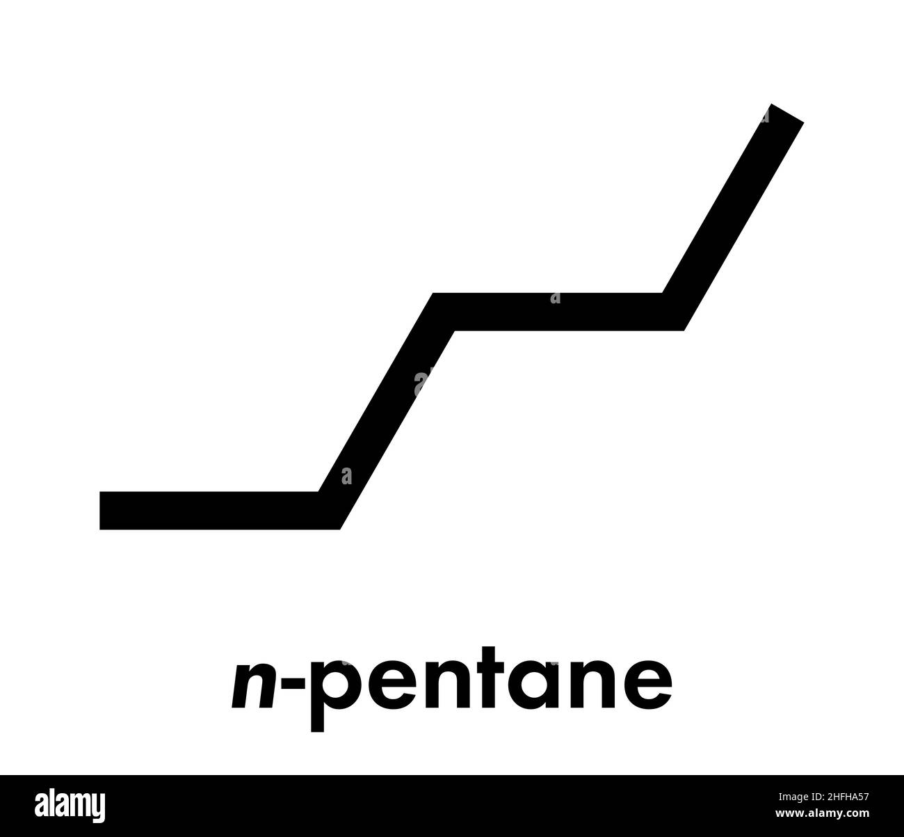 Pentane (n-pentane) molécule d'alcane. Formule topologique Image ...