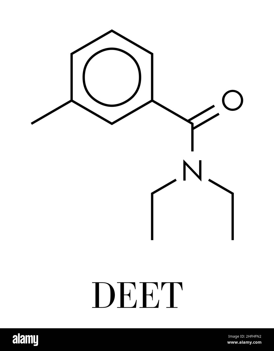 Molécule répulsive d'insectes DEET (diéthyltoluamide, N,N-Diéthyl-meta ...
