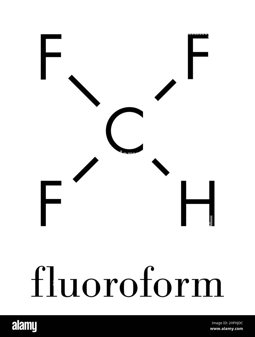 Le fluoroforme les émissions de gaz à effet de molécule. Formule ...