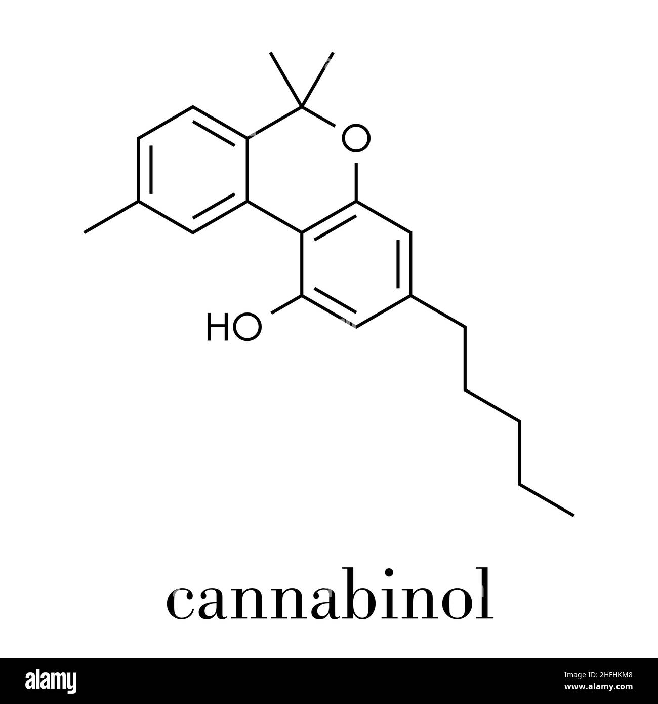 Molécule de cannabinoïde cannabinol Banque d'images noir et blanc - Alamy