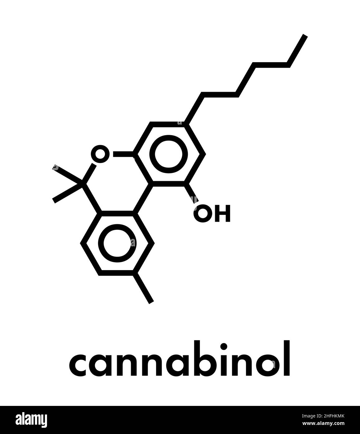 Molécule de cannabinoïde cannabinol Banque d'images noir et blanc - Alamy