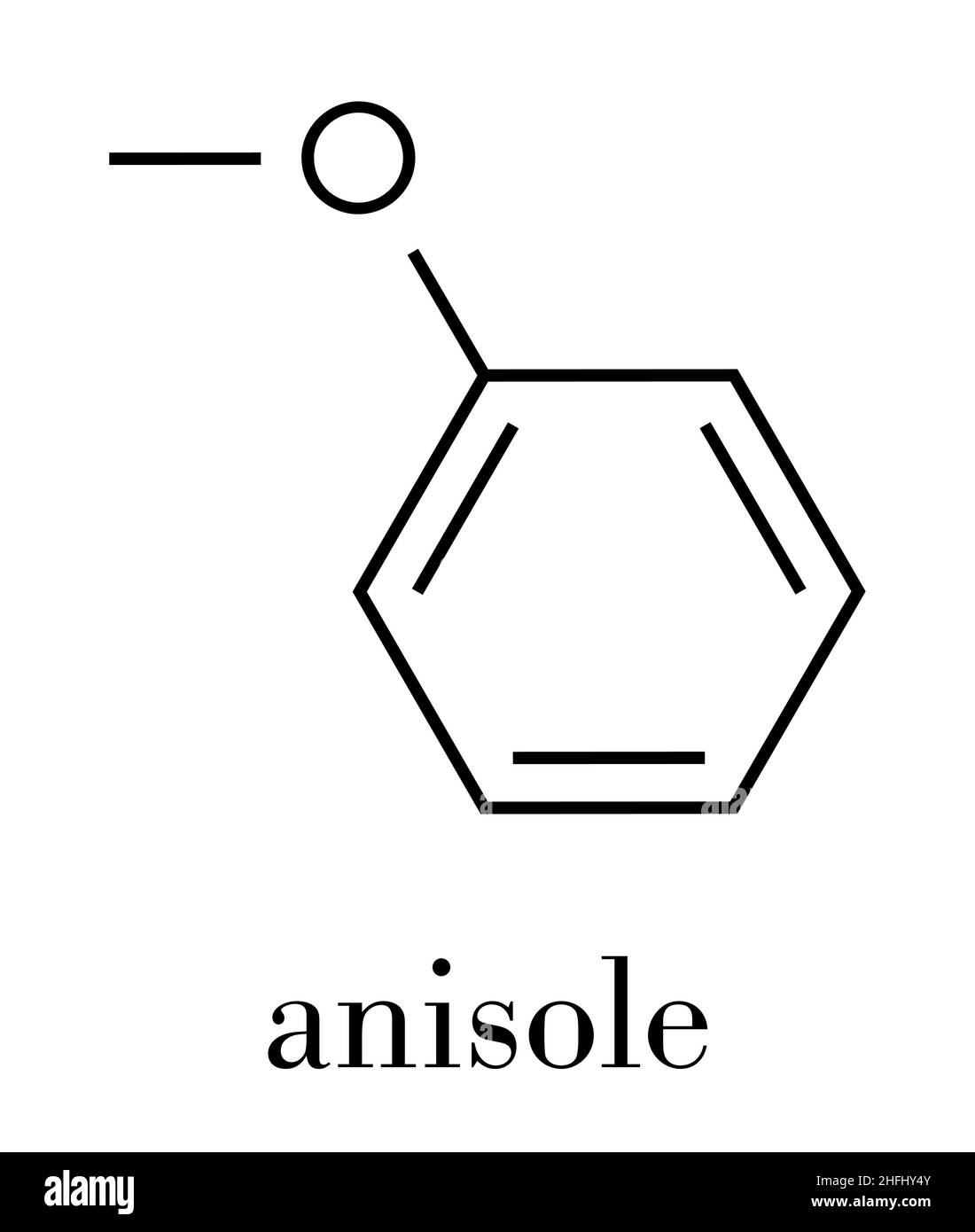 Molécule chimique anisole.Utilisé dans les parfums et comme précurseur ...