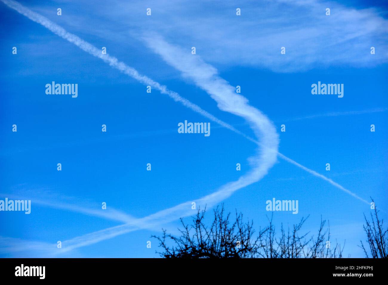 Poison dans l'air chemitrail terraformation Banque de photographies et ...