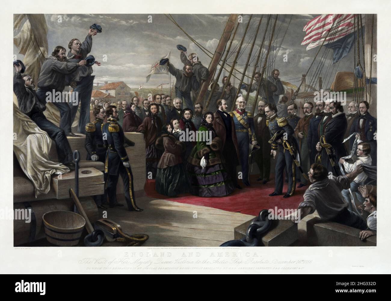 La reine Victoria visite du navire HMS Resolute le 16th 1856 décembre ...