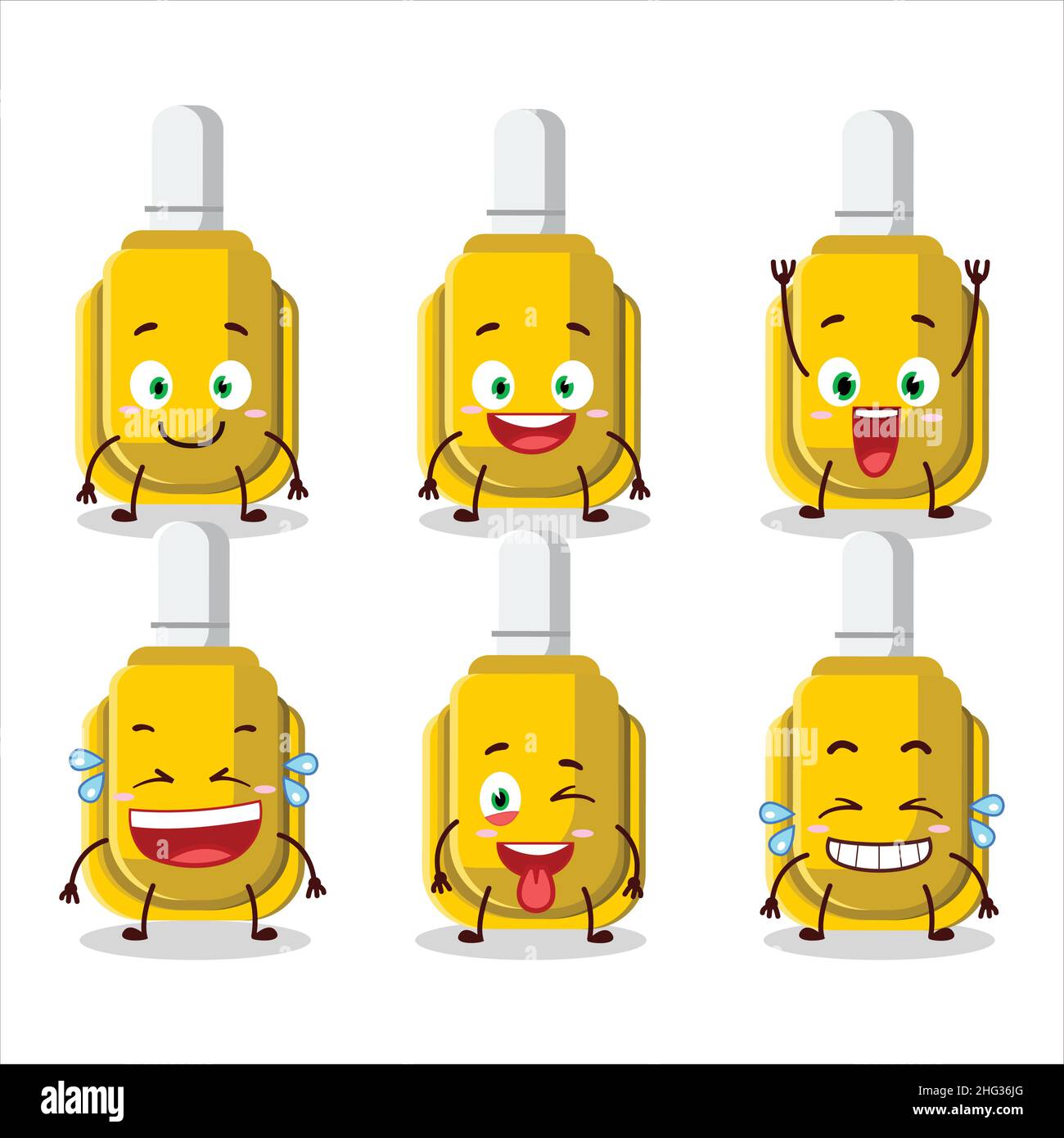 Personnage de dessin animé de stylo correcteur jaune avec expression de ...