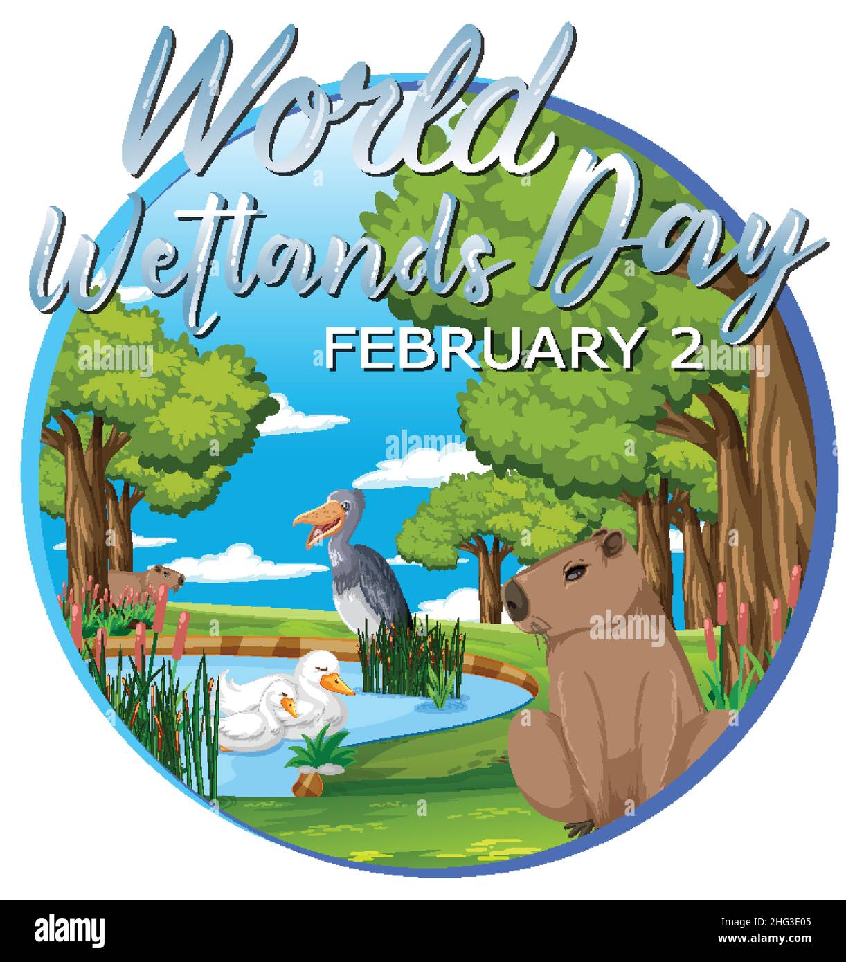 Illustration du logo de la Journée mondiale des zones humides Image ...