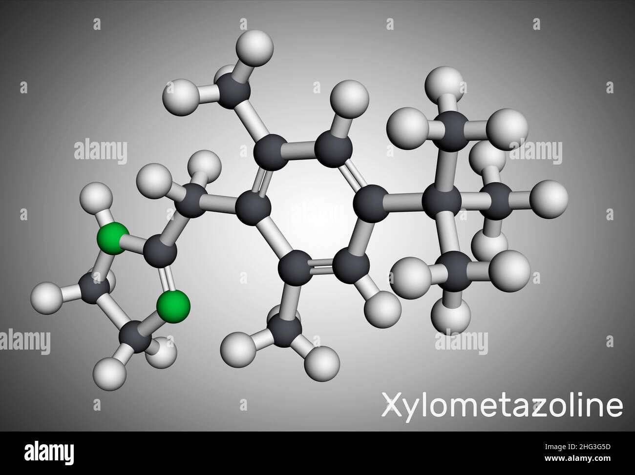 Xylometazoline, molécule de xylométhazoline.Il est utilisé pour le ...