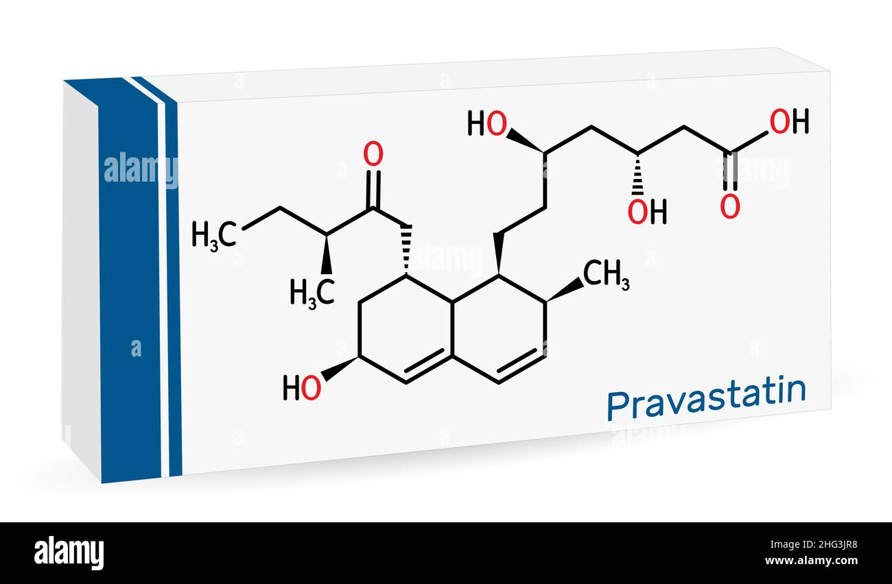 Molécule de pravastatine.Statine, médicament anticholestérolémique ...