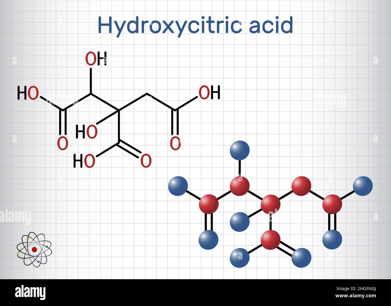 Acide hydroxycitrique, molécule HCA.Il est dérivé de l'acide citrique ...