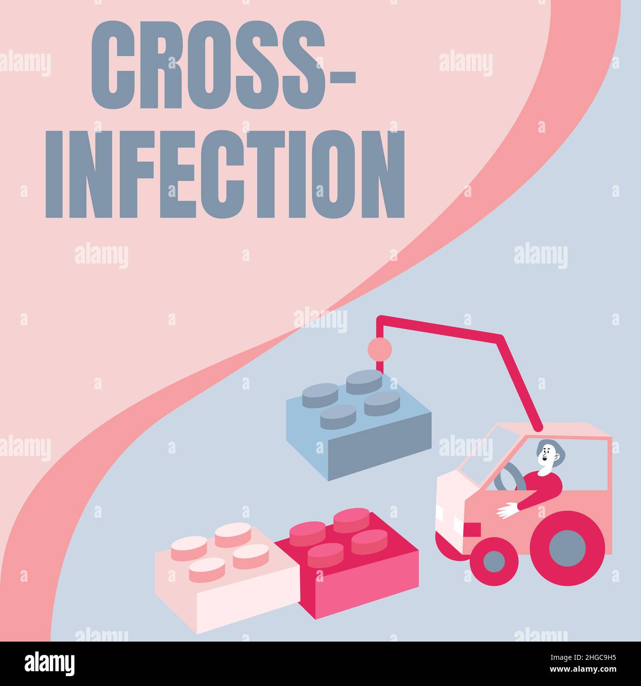 Légende de texte présentant une infection croisée. Concept ...