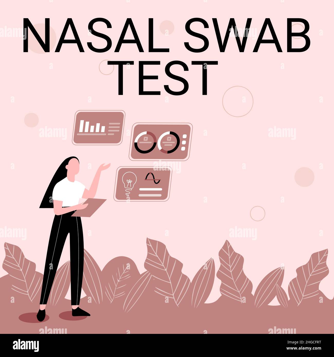 Inspiration montrant le signe Nasal Swab Test. Concept Internet ...