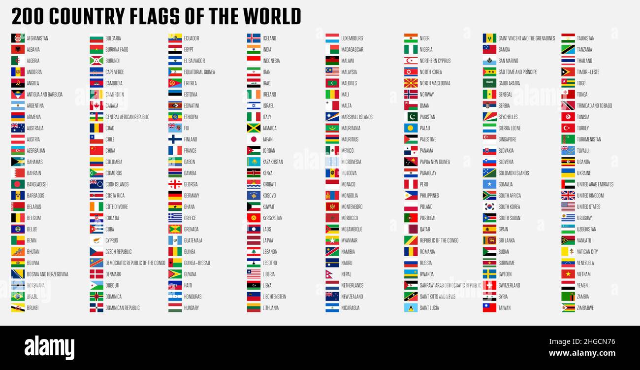 Liste des drapeaux du monde Image Vectorielle Stock - Alamy