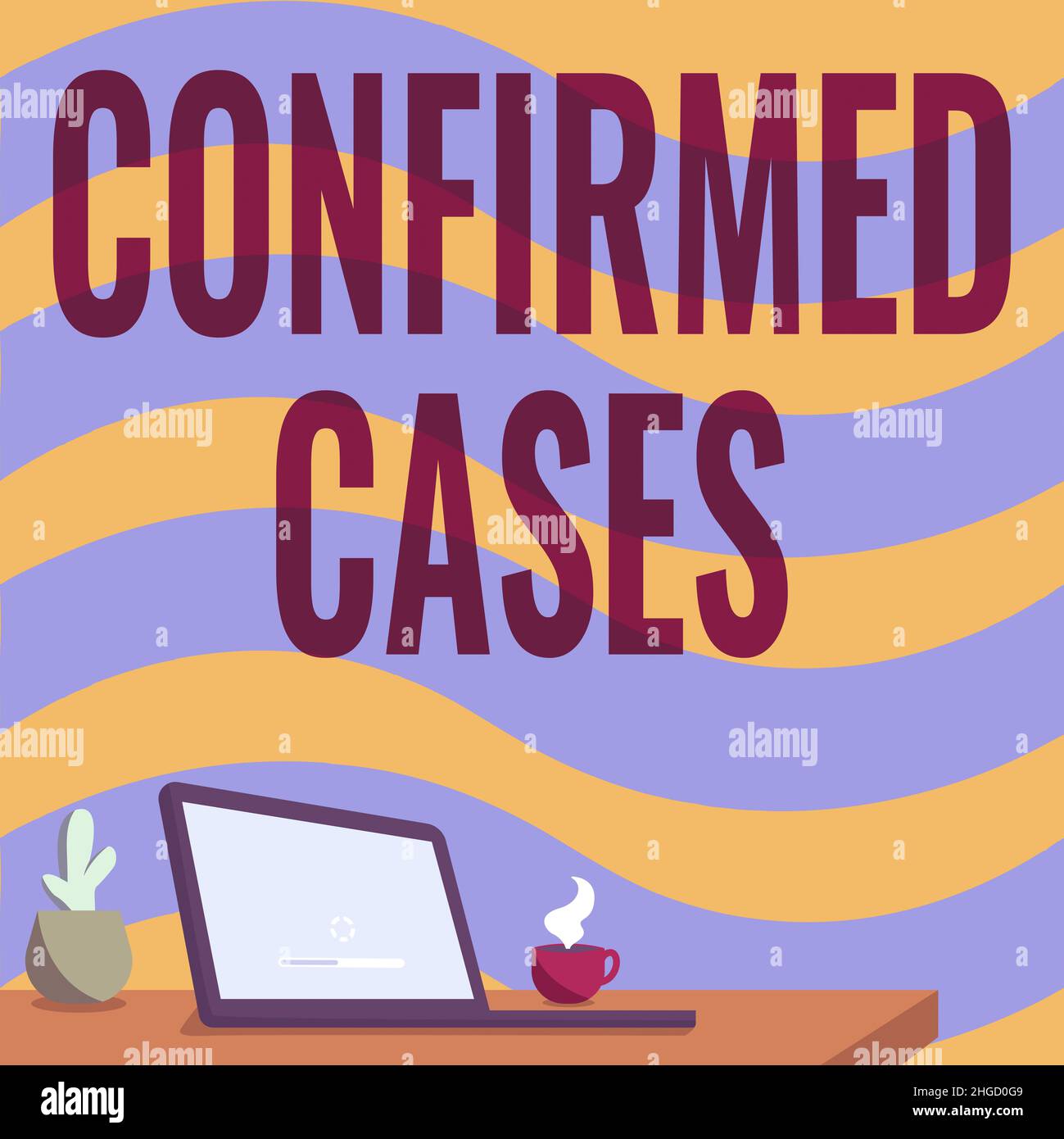 Écriture affichant des cas confirmés par texte. Idée d'entreprise ...